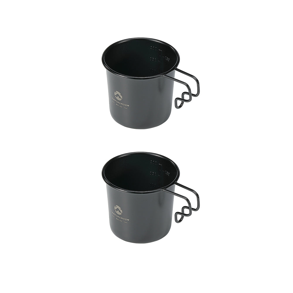 BKS-190-2P 2-Piece 304 Stainless Steel Camping Mug, 7oz (210ml), Black – Campingmoon