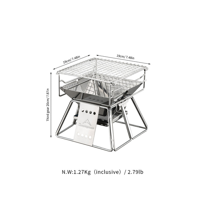X-MINI Small Portable Stainless Steel Tabletop Charcoal Grill with Car ...