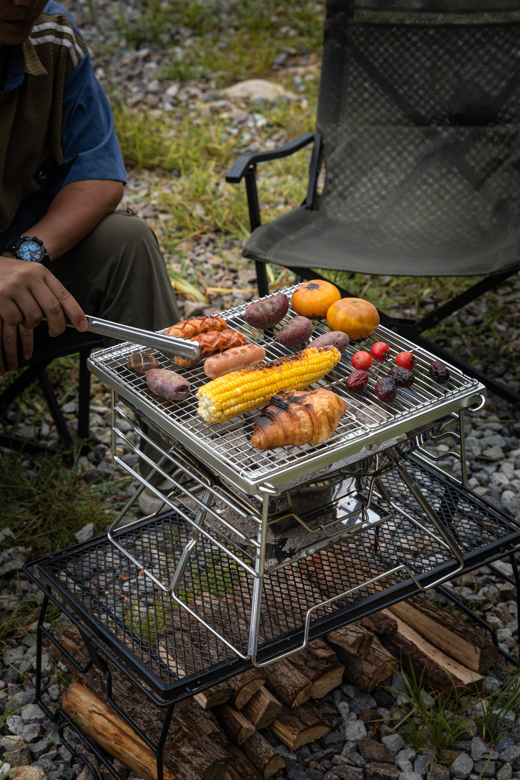 X-TWO Stainless Steel BBQ Grill, Sturdy Charcoal Barbecue Stove – Campingmoon