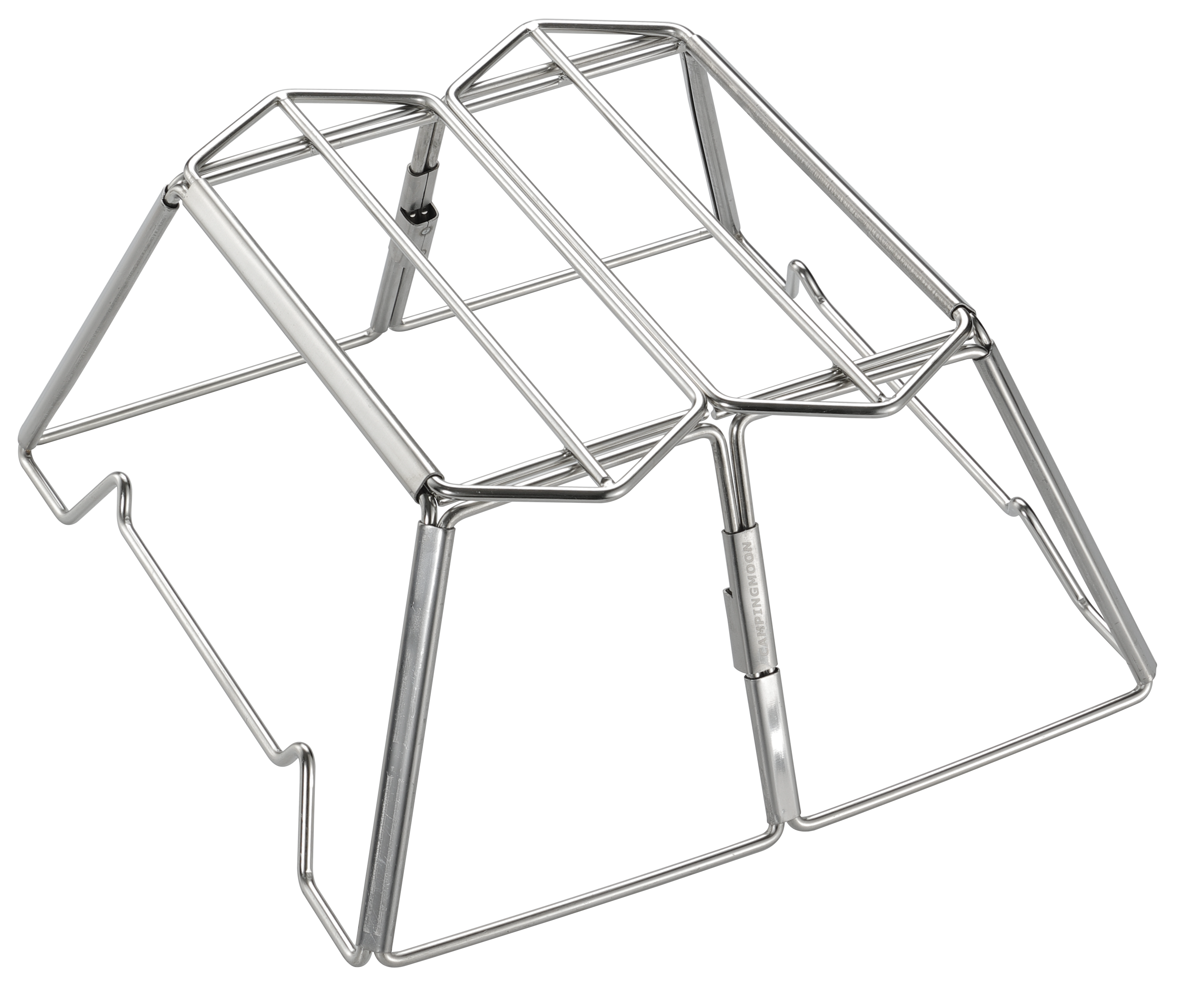 MT-2-ST Collapsible Stainless Steel Campfire Cooking Stand Trivet ...