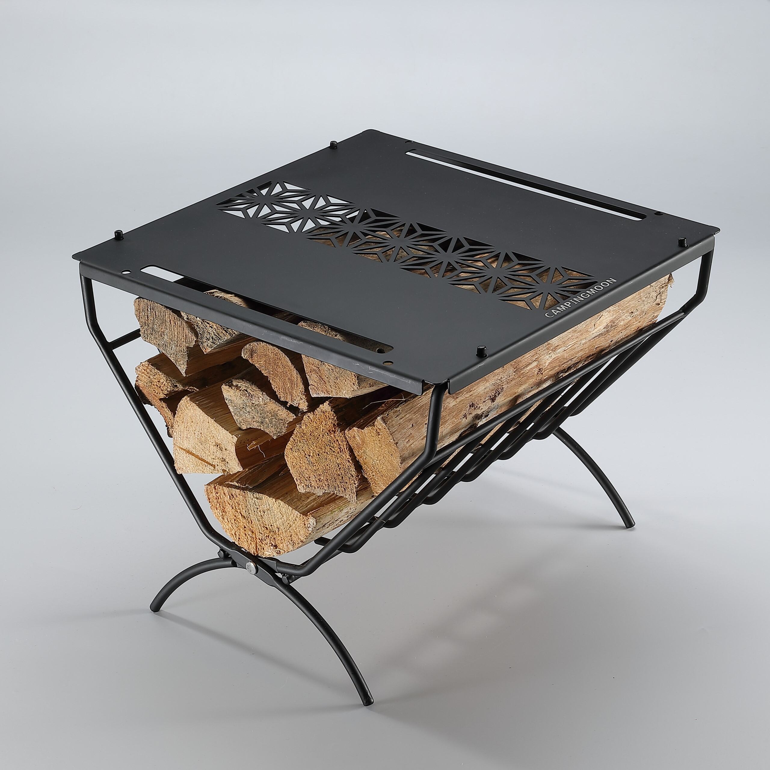 T-285A Small Decorative Firewood Rack – Indoor & Outdoor Steel Log Rack ...